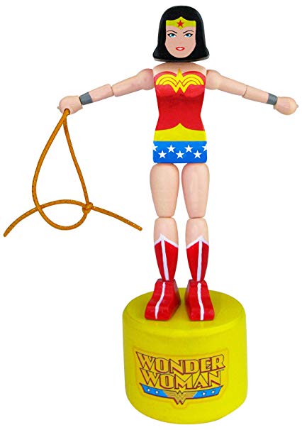 Wonder Woman Wooden Retro Push Puppet Dc Comics Cl - Real Groovy
